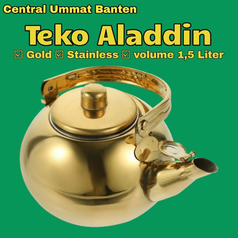 Jual Teko Aladdin type Polos size 1,5 Liter - Ceret Arab Kettle Kuning ...