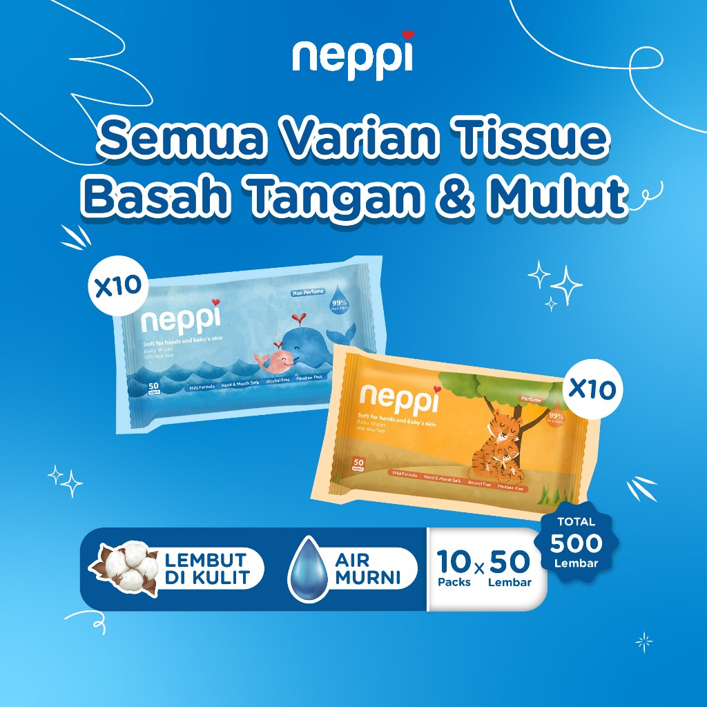 Jual (10 Pcs x 50 Lembar) Neppi Baby Tisu / Tissue Basah Wipes Non ...