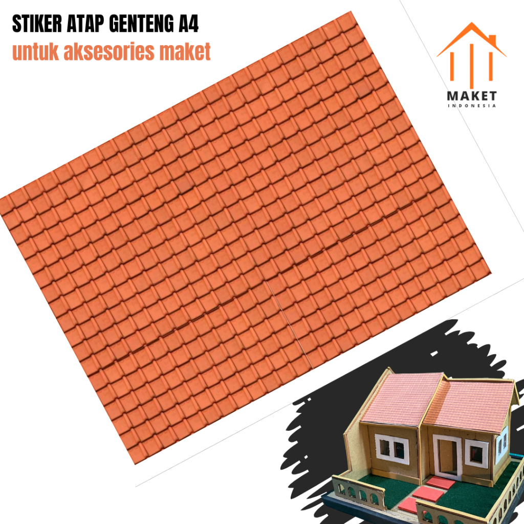 Jual STIKER A4 MOTIF ATAP GENTENG UNTUK AKSESORIES MAKET | Shopee Indonesia