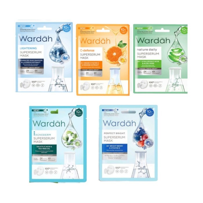 Jual Wardah Supermask super serum sheet mask c defense acne derm ...