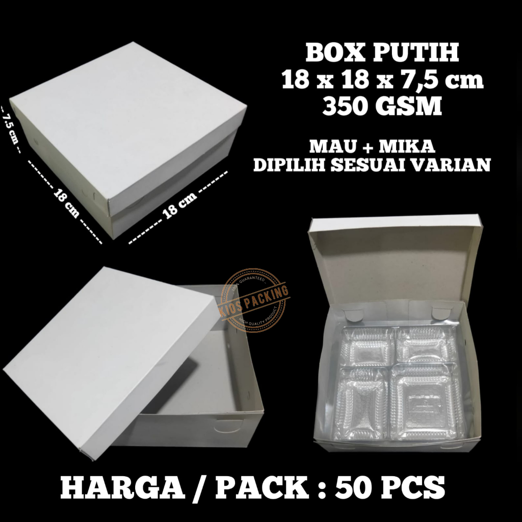 Jual Dus / Box 350gsm 18x18 Isi 50set / Kotak Nasi Dus Kemasan Kue ...