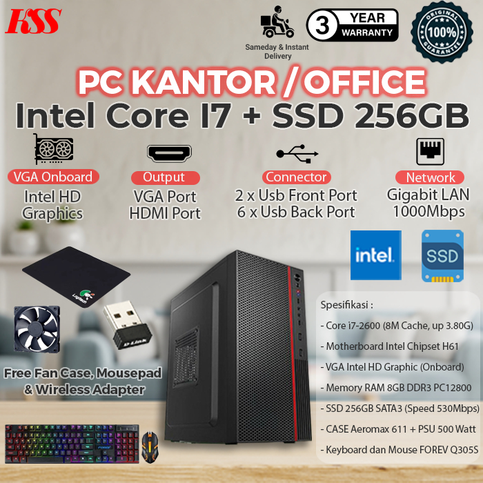 Jual PC Rakitan Core i7 SSD Office MultiTasking Bergaransi Tinggal Pakai | Shopee Indonesia