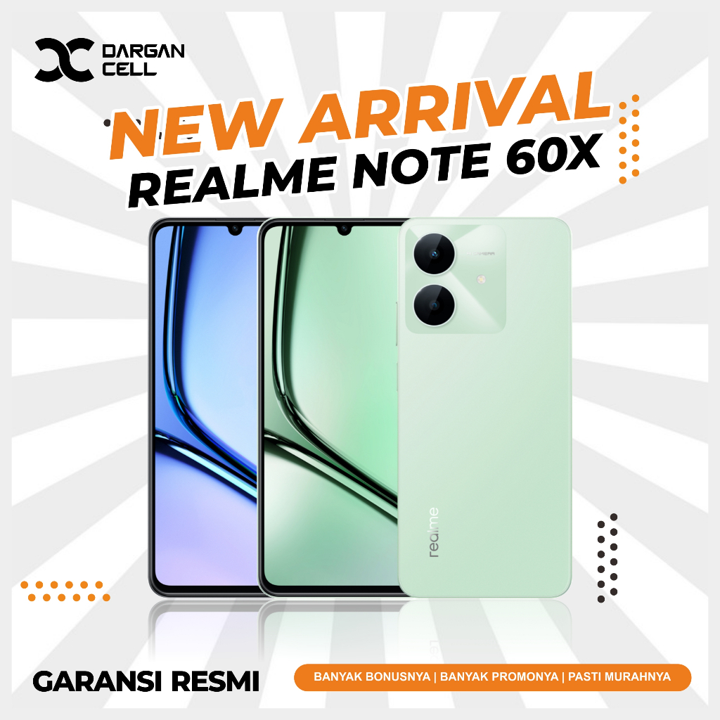 Jual REALME NOTE 60X 4+8/128GB RAM PLUS| UNISOC TIGER T612 | 6.7" IPS ...