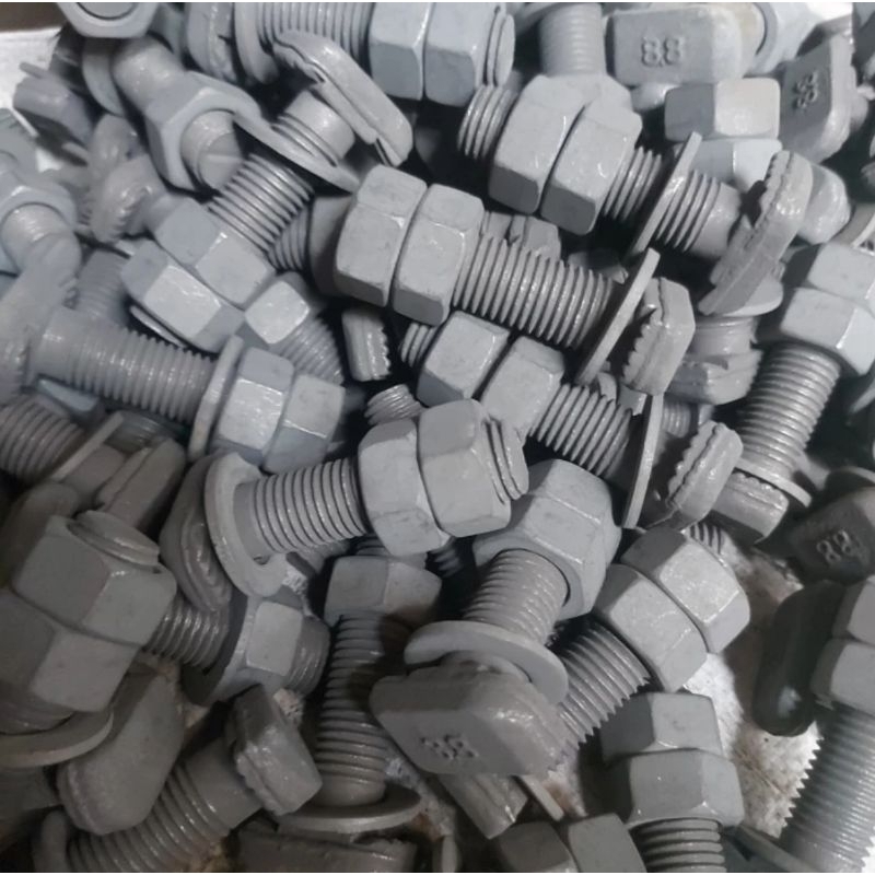 Jual Hammer Head Bolt M16x60 Kunci 24 Hotdip Galvanize HDG Set Ring ...