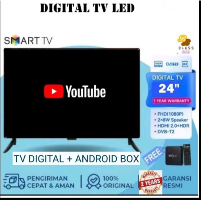 Jual NEW LED TV DIGITAL + SMART ANDROID BOX 19/21/22/24/25/32 INCH ...
