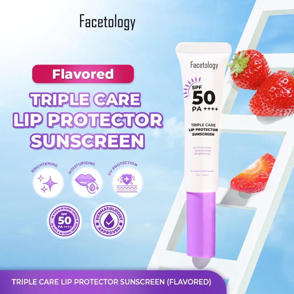 Jual FACETOLOGY Triple Care Lip Protector Sunscreen SPF50 PA ...