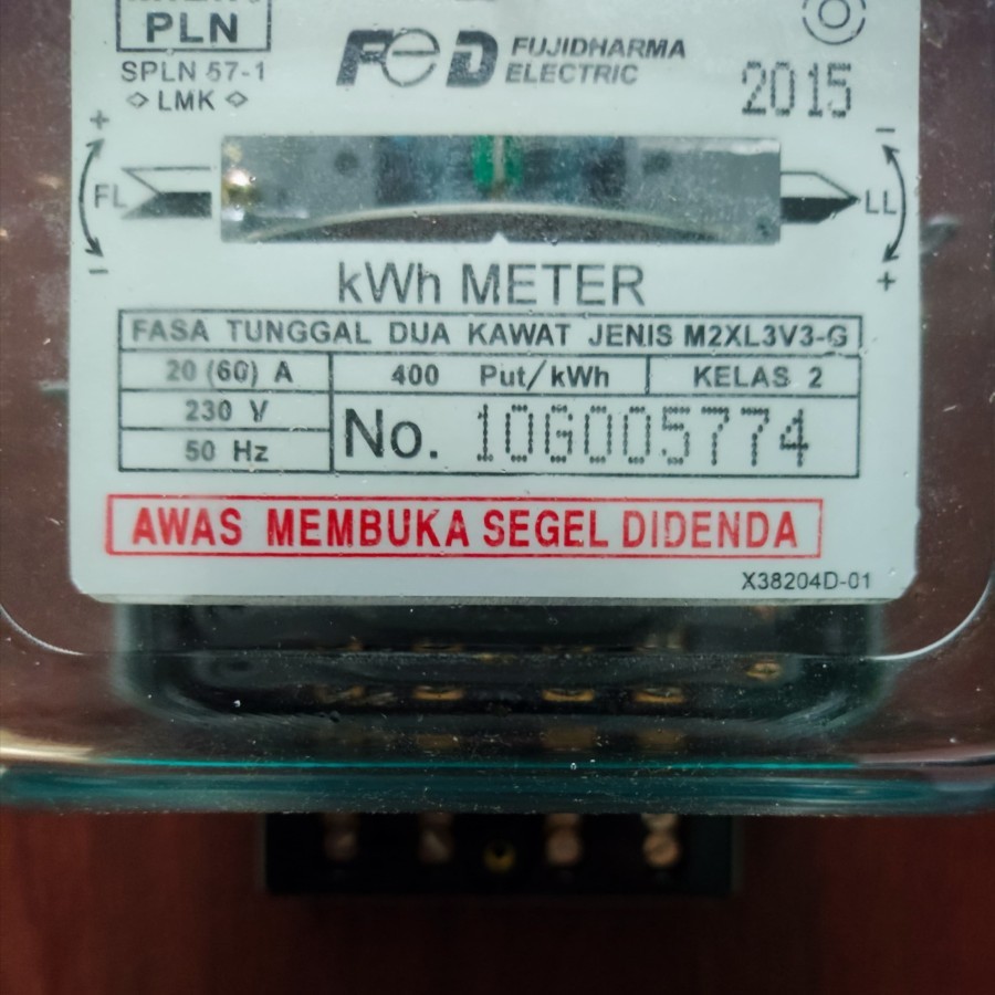 Jual KWH METER 1 PHASE FUJI DHARMA 5 20A Kwh meter Fuji dharma analog 1p 5 20A meteran listrik 1 ...
