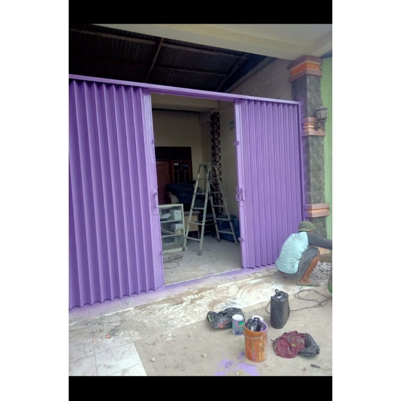 Jual rolling door galvalum folding gate besi | Shopee Indonesia