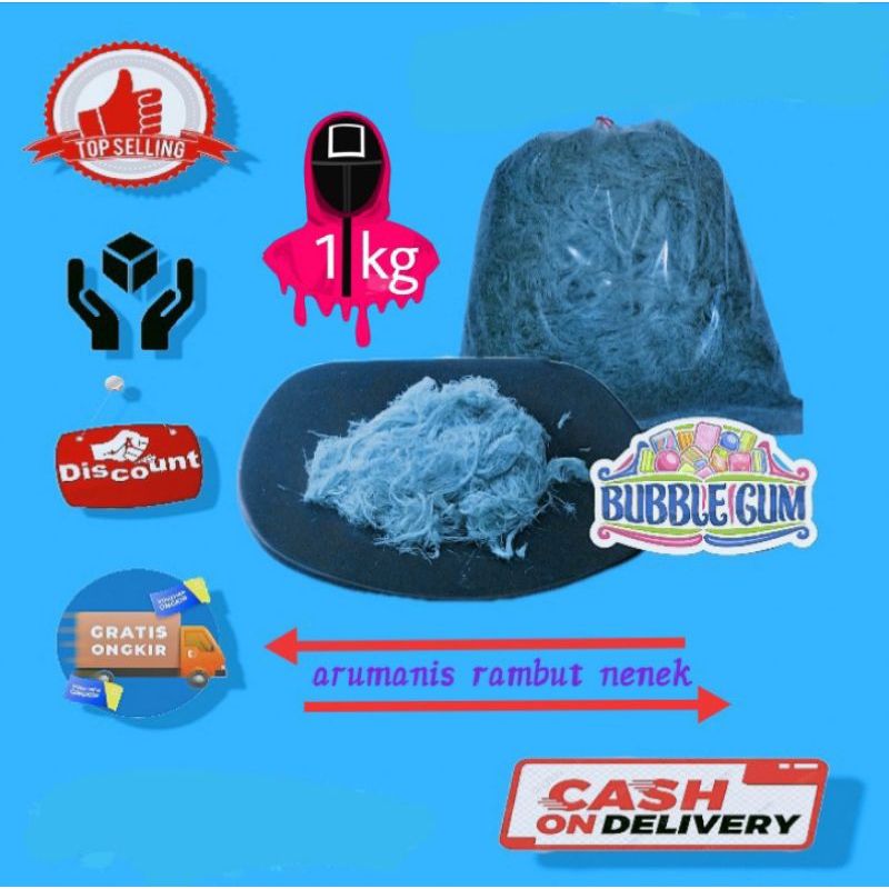 Jual ARUMANIS rambut nenek rasa bubblegum/permen karet 1kg | Shopee ...
