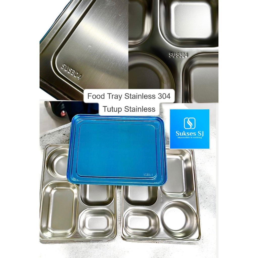 Jual Food Tray / Tempat Makan makan + tutup stainless steel 304 food ...