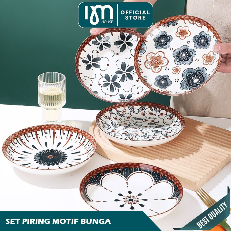 Jual INMINDHOUSE - Piring Makan Keramik Motif Blue Flower Elegan ...