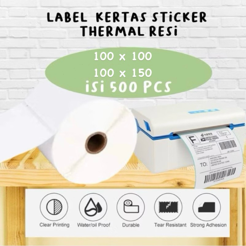 Jual BIGOSTORE - LABEL STICKER THERMAL KERTAS LABEL RESI BARCODE PRINTER TERMAL UKURAN 100 X 100 ...