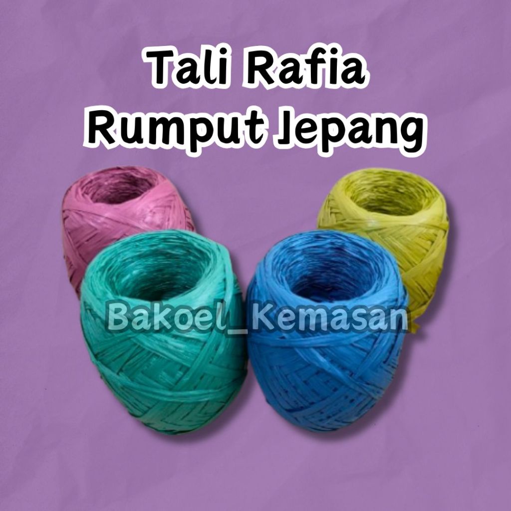 Jual Tali Rafia Roll Besar 1Kg Full Warna / Tali Plastik Rumput Jepang ...