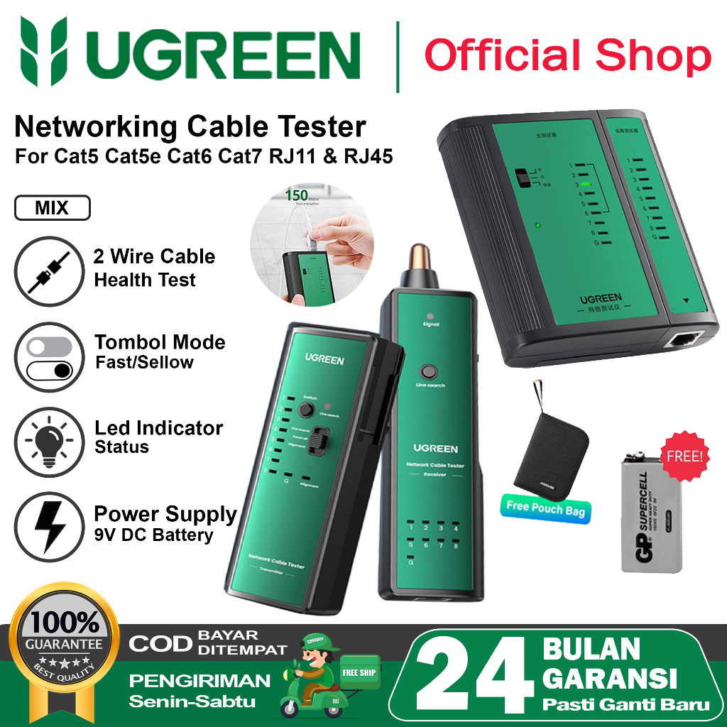 Jual UGREEN Network Lan Tester RJ11 RJ45 10950 | Shopee Indonesia