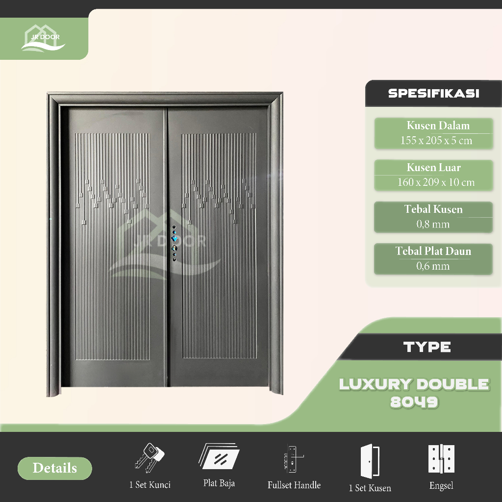 Jual JR DOOR - (LUXURY DOUBLE 8049) Pintu Plat Baja Double Kupu Tarung ...