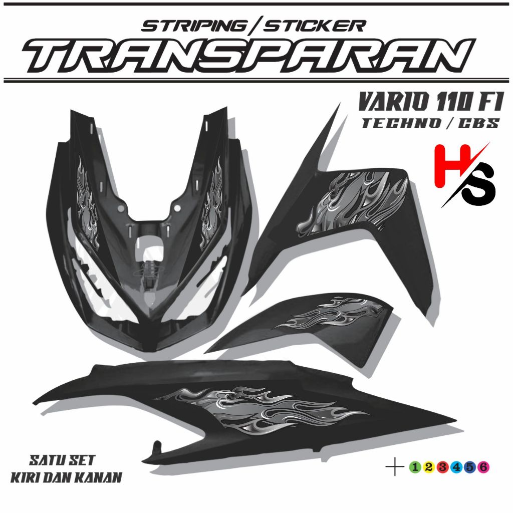 Jual STICKER STRIPING TRANSPARAN MOTOR HONDA VARIO TECHNO 110 MOTIF ...
