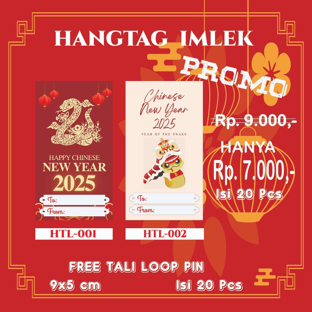 Jual HANG TAG IMLEK/CHINESE NEW YEAR 2025 COCOK UNTUK PARCEL, HAMPERS, KADO, BOX DLL | Shopee ...