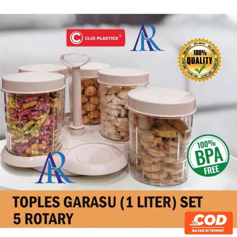 Jual Toples Garasu set 5 BISA DIPUTAR - Toples nampan bening lebaran ...