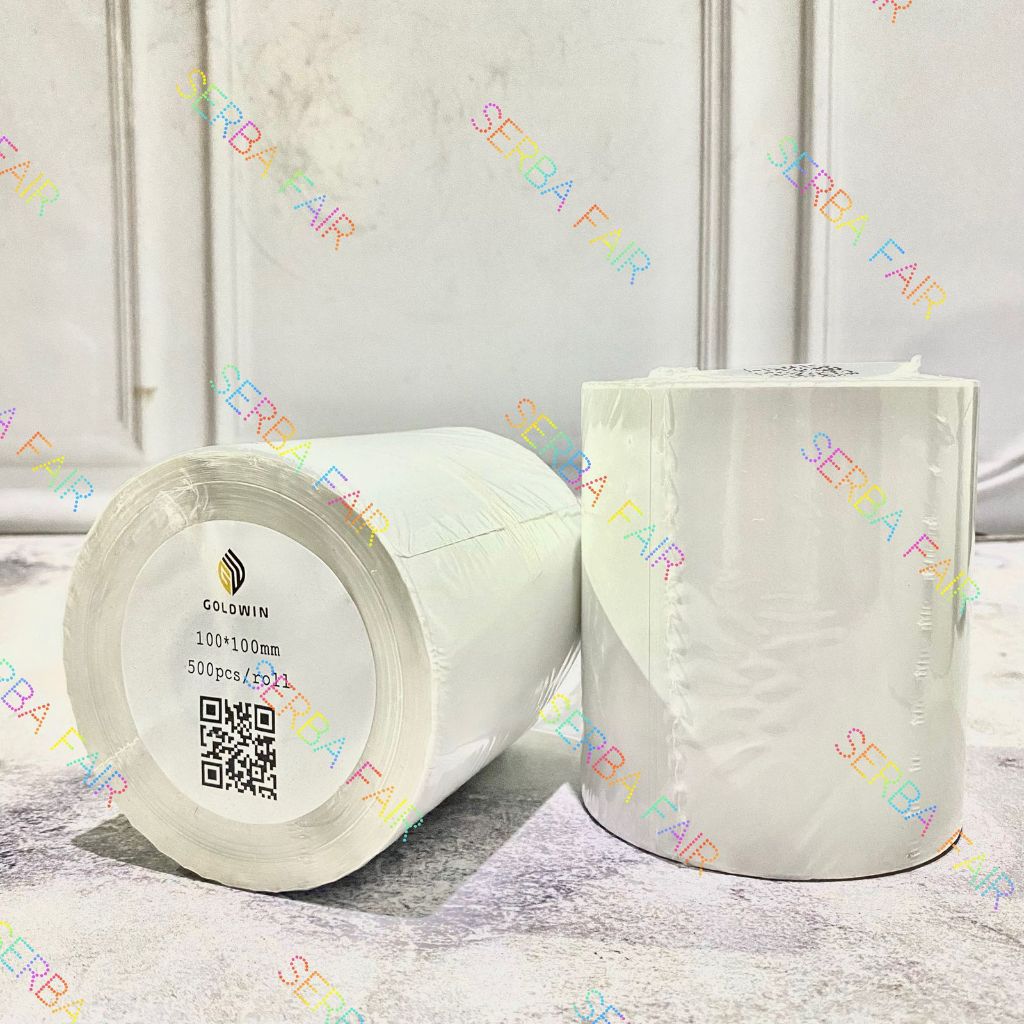 Jual Label Barcode 100 x 100 / Kertas Sticker Thermal Resi 100x100MM ...
