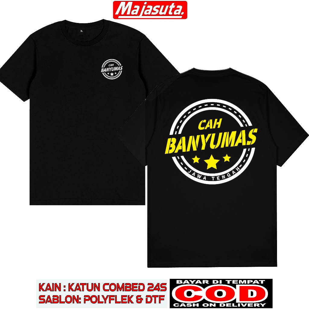 Jual KAOS CAH BANYUMAS M1 //KATUN COMBED 24S BISA COD//KAOS DISTRO//KAOS KOMUNITAS | Shopee ...