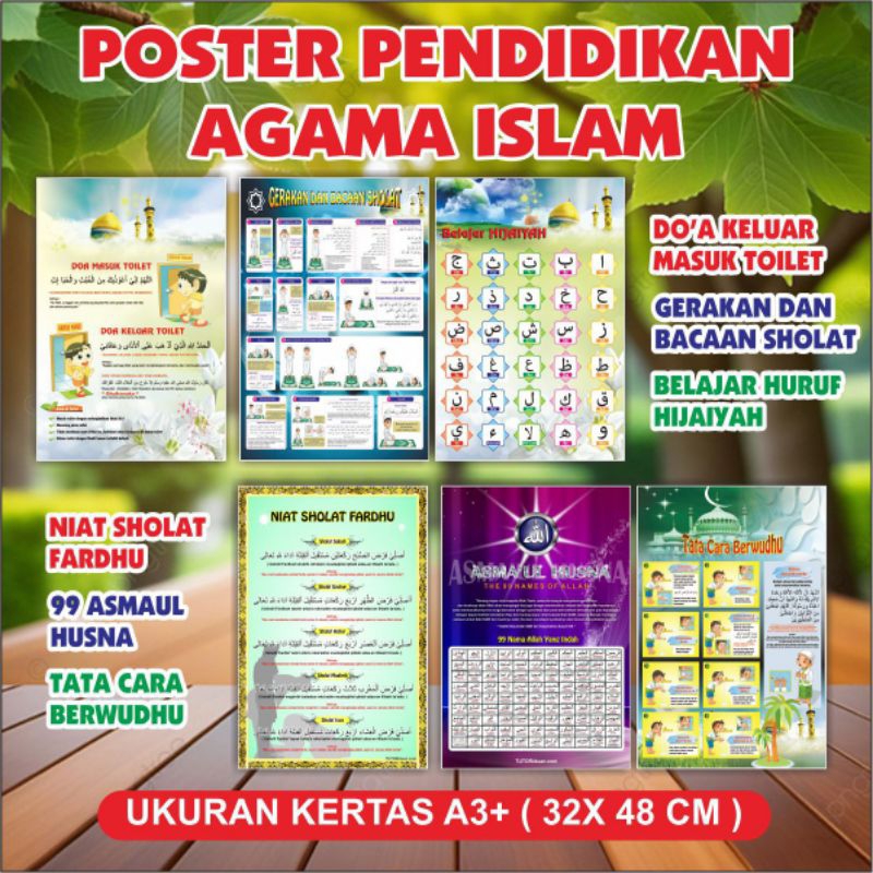 Jual Poster Edukasi Anak Islami/poster islami/poster belajar sholat ...