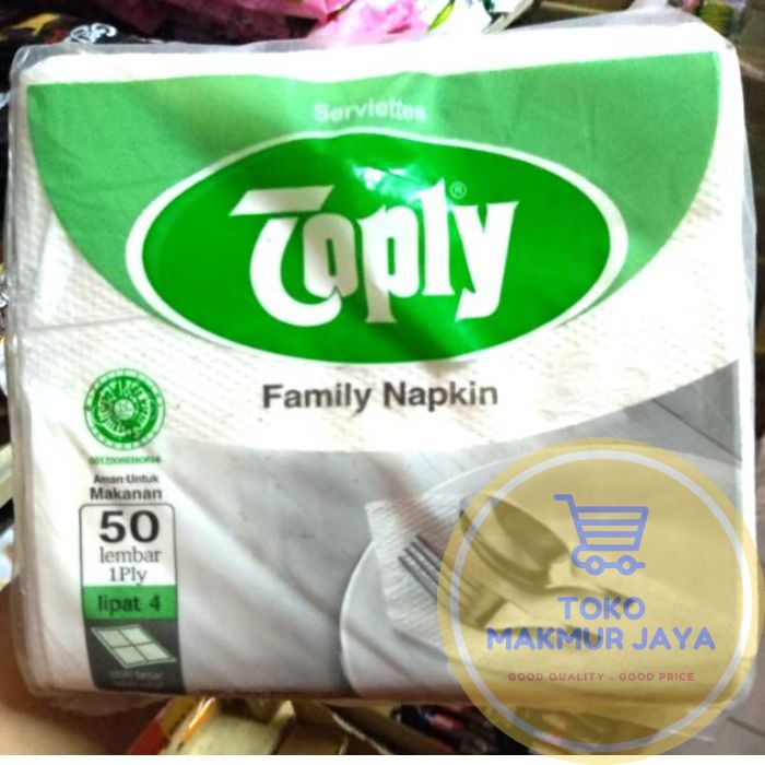 Jual TOPLY FAMILY NAPKIN TISSUE MAKAN (50 SHEETS) | Shopee Indonesia