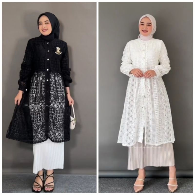 Jual Zile Outer Brukat Cardigan Brokat Lengan Panjang atasan outher ...