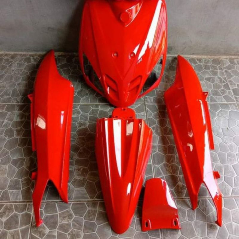 Jual cover full body halus yamaha mio sporty warna merah ferrari ...