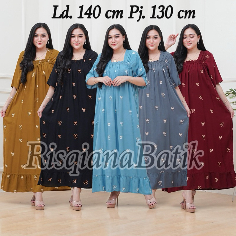 Jual Risqiana Batik Daster Jumbo Fuji Rayon Lengan Pendek Daster Kekinian Daster Terbaru Daster ...