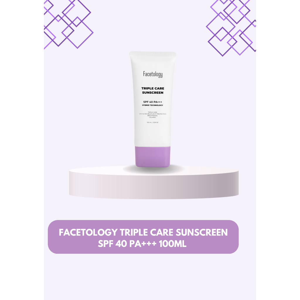 Jual Facetology Triple Care Sunscreen SPF 40 PA+++ 100ml | Shopee Indonesia