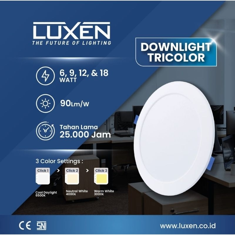 Jual DOWNLIGHT TRYCOLOR PANEL LUXEN | Shopee Indonesia