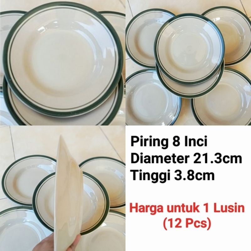Jual piring makan keramik piring warteg piring lontong sayur ukuran 8 ...