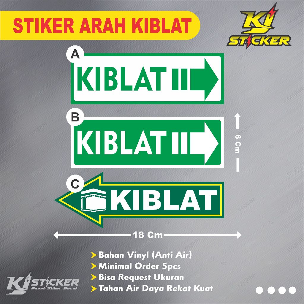Jual Promo Stiker Kiblat / Sticker Kiblat / Stiker Arah Kiblat ...