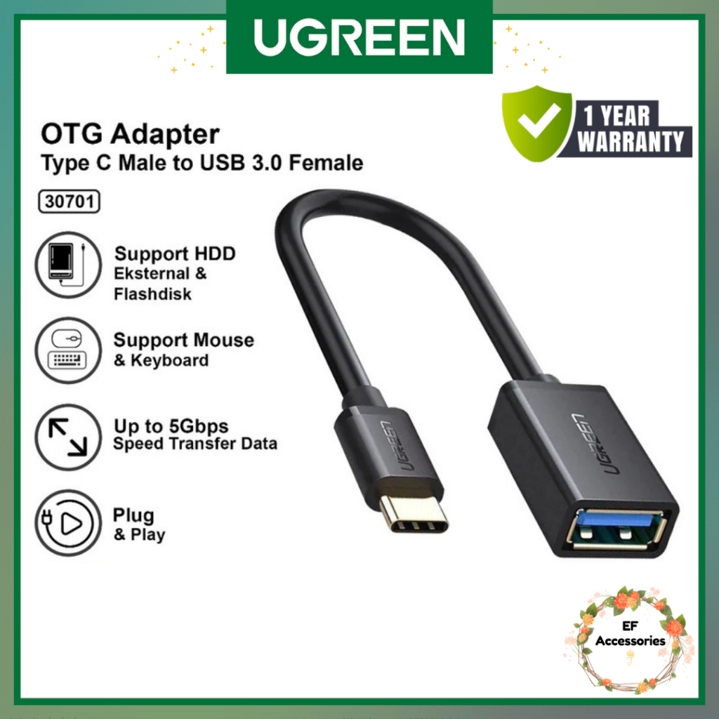 Jual UGREEN KABEL OTG TYPE-C TO USB 3.0 FEMALE CONVERTER FLASHDISK DATA ...