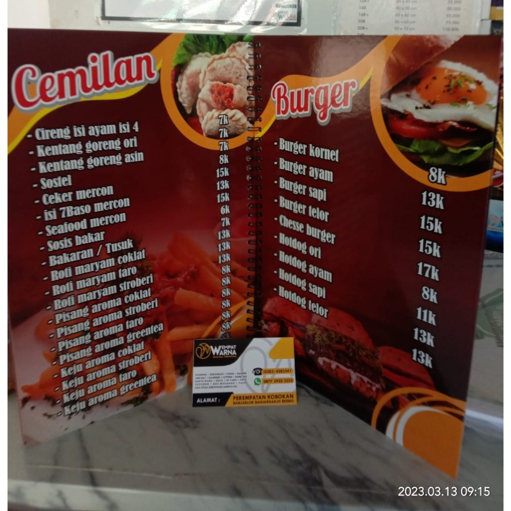 Jual JENIS CETAK MENU/Buku Menu/Katalog/Menu Makanan,Menu Minuman,Resto ...