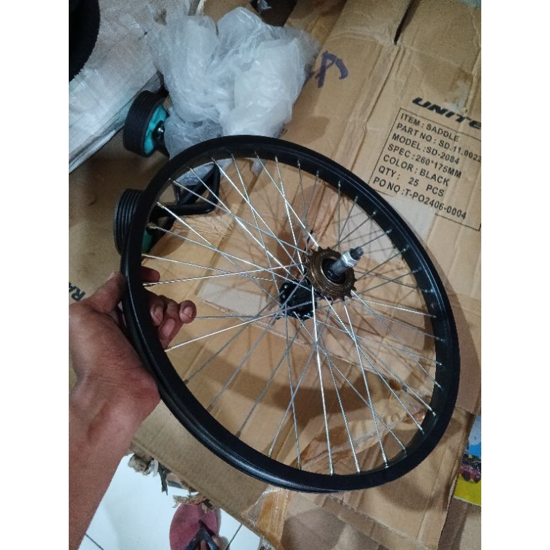 Jual Velg velk sepeda anak ukuran 18 inc belakang lengkap dengan gir ...