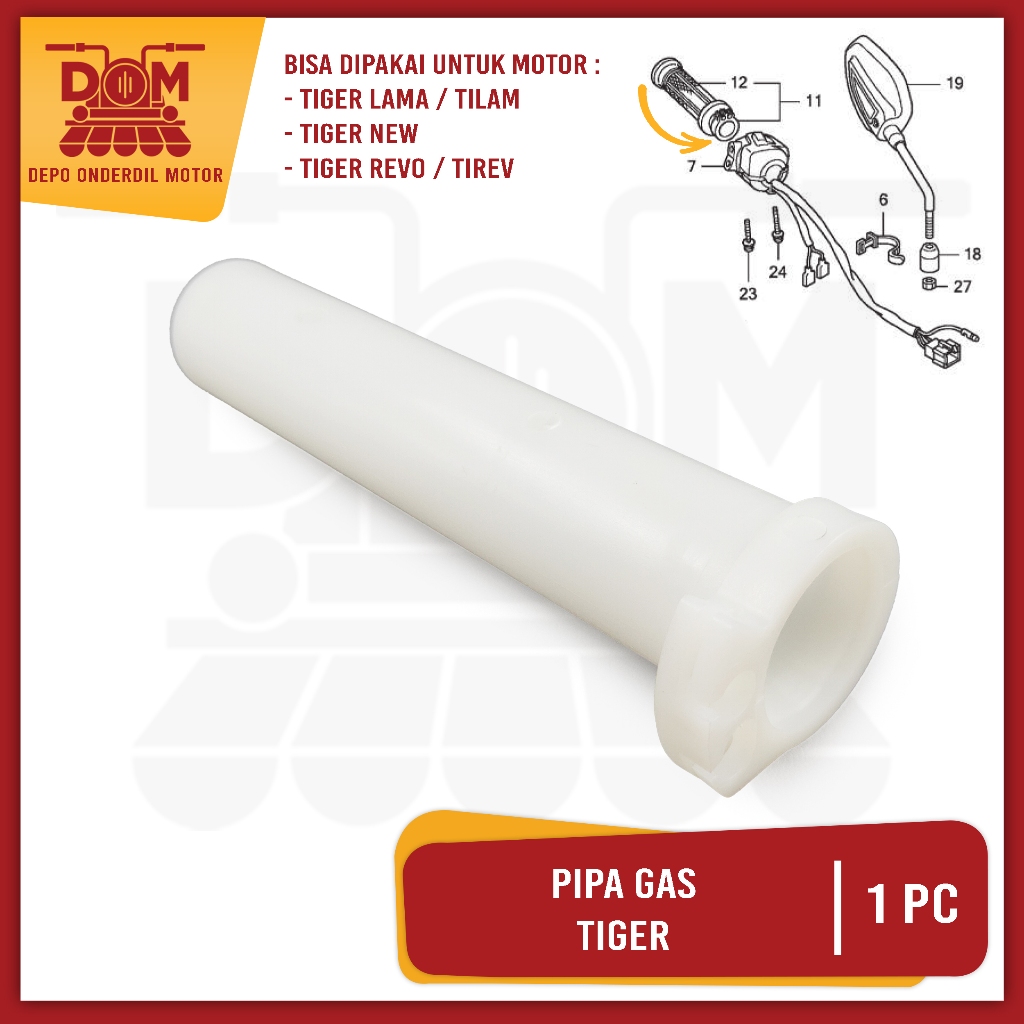 Jual Pipa Gas Tiger (PSP) Selongsong Slongsong Putih Throttle Tarik ...