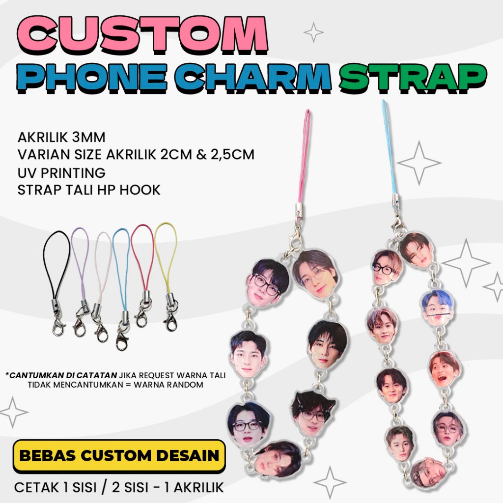 Jual Custom Phone Charm Strap Akrilik / Strap Hp Bebas Desain ...