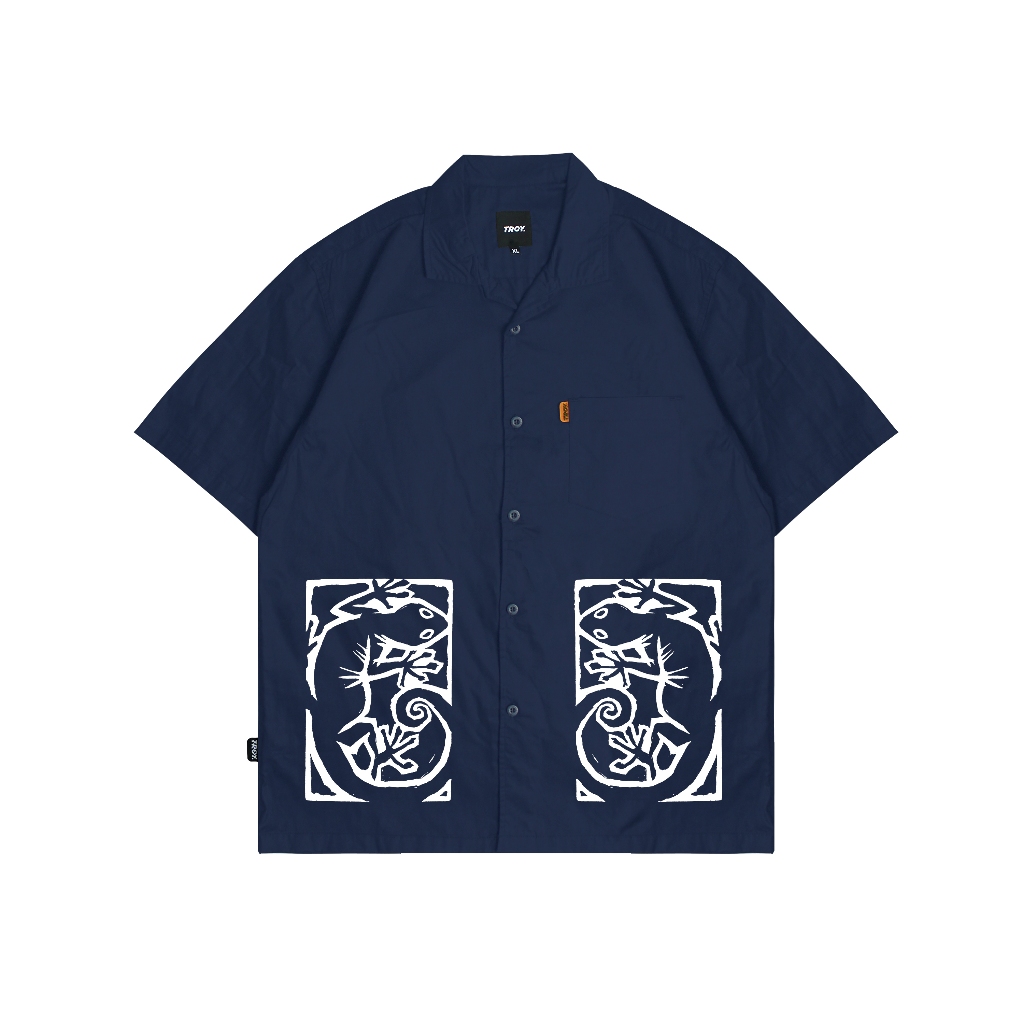 Jual Troy Company Short Shirt Navy Lizard - Kemeja Lengan Pendek Pria ...