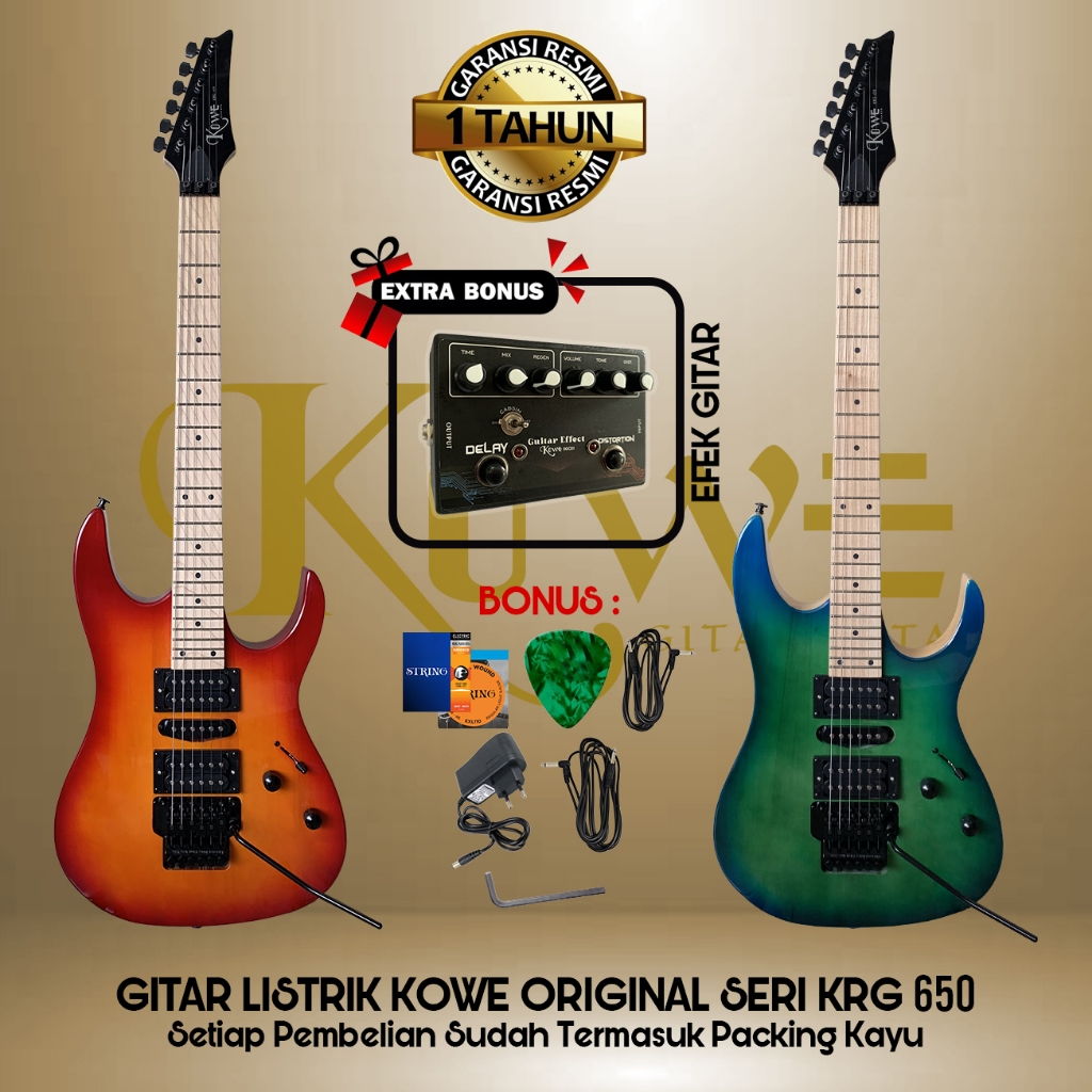 Jual Gitar Elektrik Updown Original Merk Kowe Seri KRG-650 Bonus Efek ...