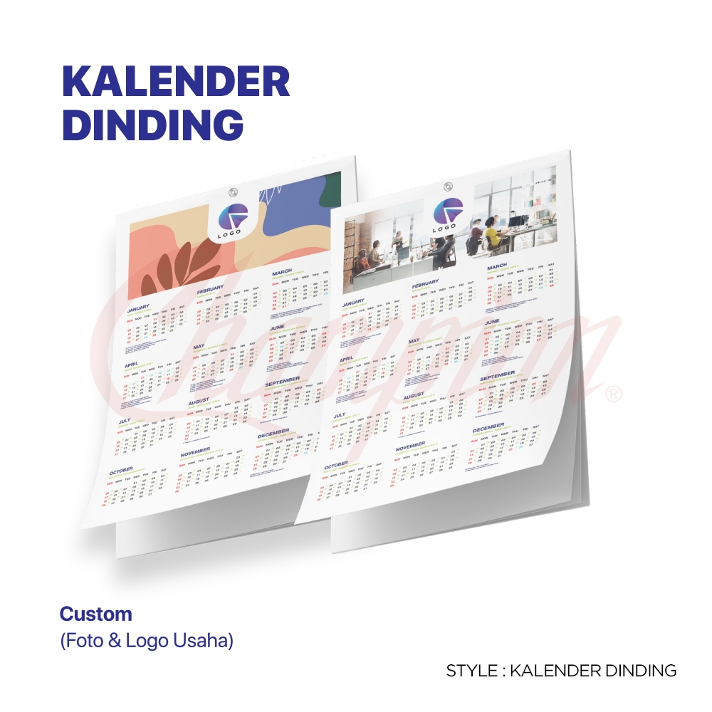Jual Kalender Dinding 12 Bulan Custom Foto/Logo Usaha Media Promosi ...