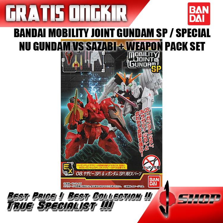Jual BANDAI MOBILITY JOINT GUNDAM SP / SPECIAL / NU GUNDAM VS SAZABI + WEAPON PACK SET | Shopee ...