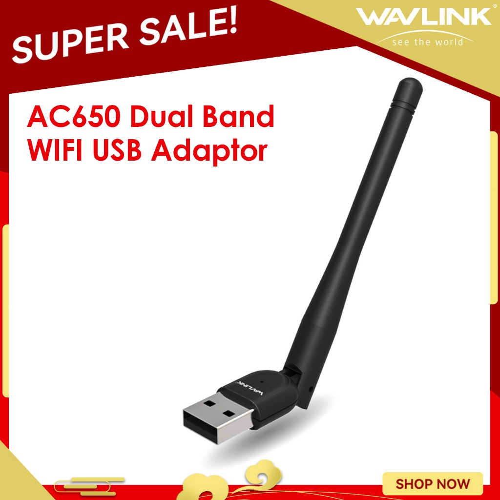 Jual Wavlink AC650 USB Wireless Adapter Dual Band 2.4G/5G Network Card ...
