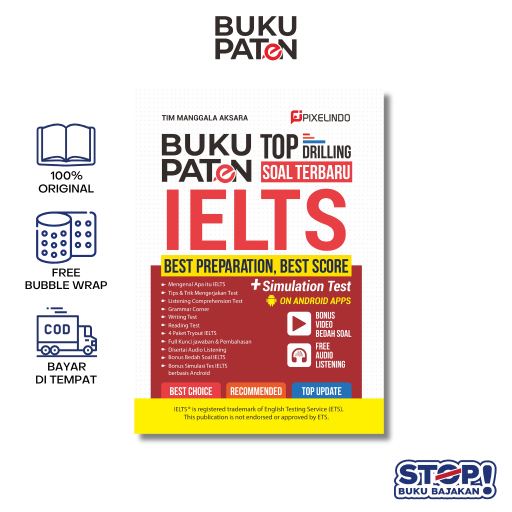 Jual Buku Paten Best Preparation, Best Score IELTS - (Dilengkapi dengan Materi, Drilling Soal ...