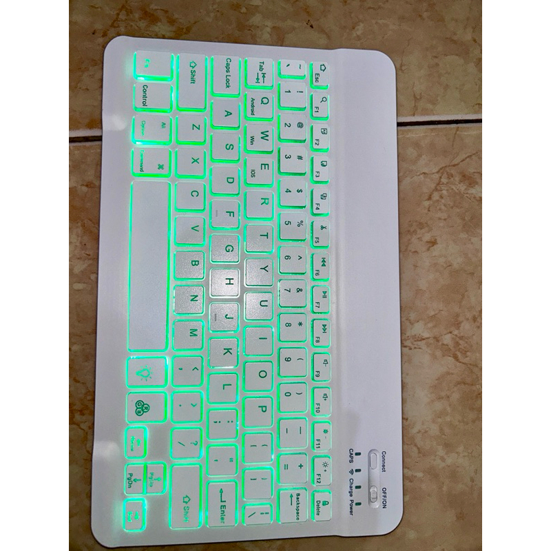 Jual 10 Inch Backlit Backlight Wireless Keyboard LED Colorful Bluetooth ...