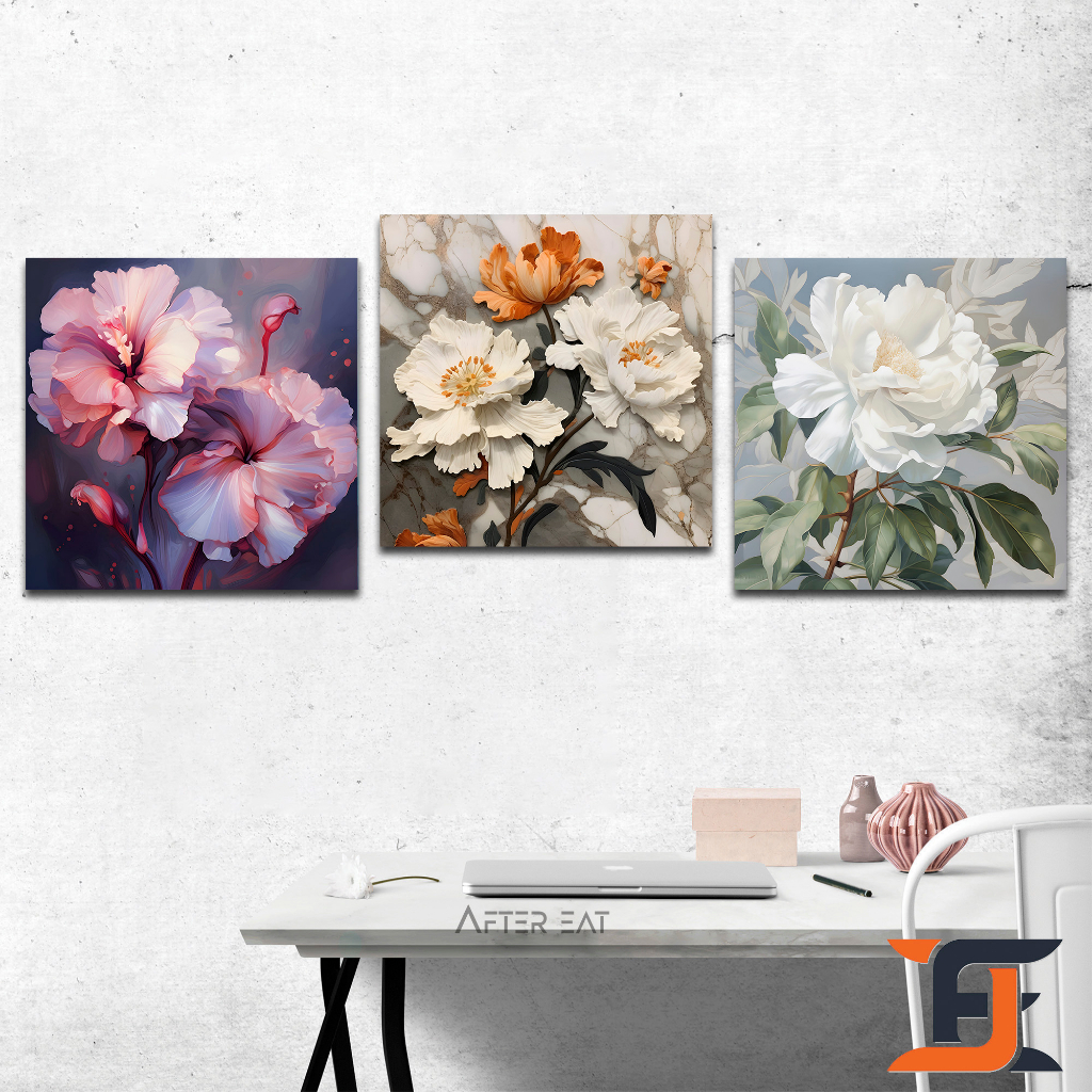 Jual HIASAN DINDING 20X20 BUNGA AKRILIK MINIMALIS WALLDECOR NUANSA ...