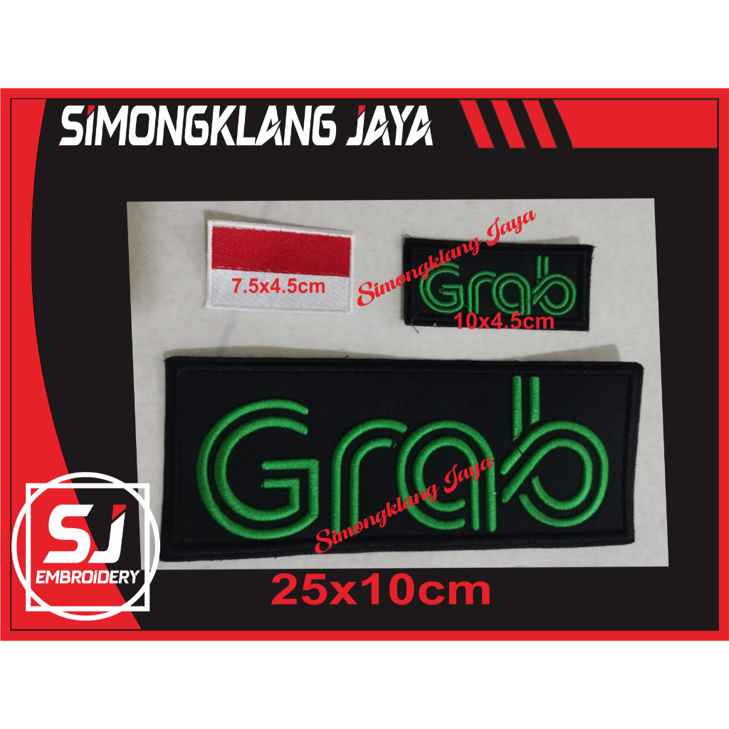 Jual Emblem/patch bordir komputer ojol grabb | Shopee Indonesia
