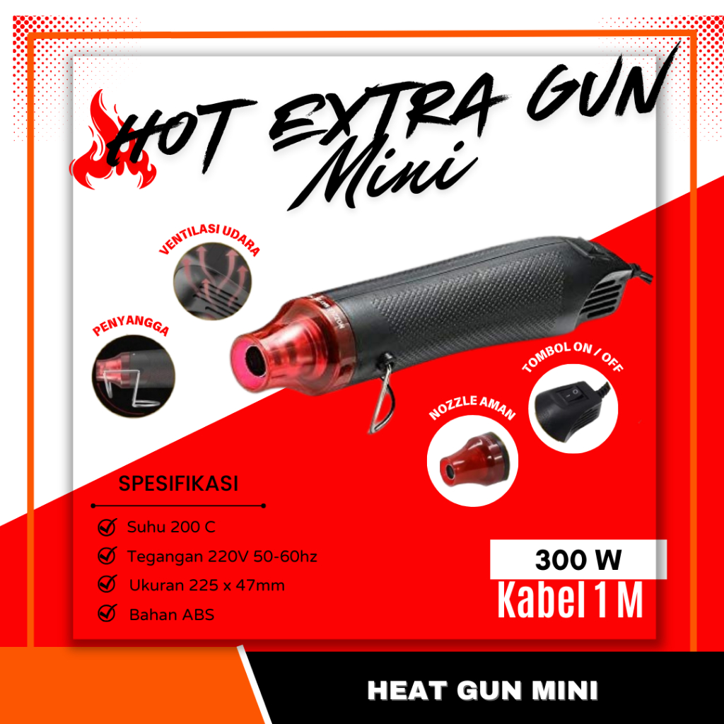 Jual Mesin Heat Gun Mini Hot Air Gun Alat Pemanas Udara Press Penyegel ...