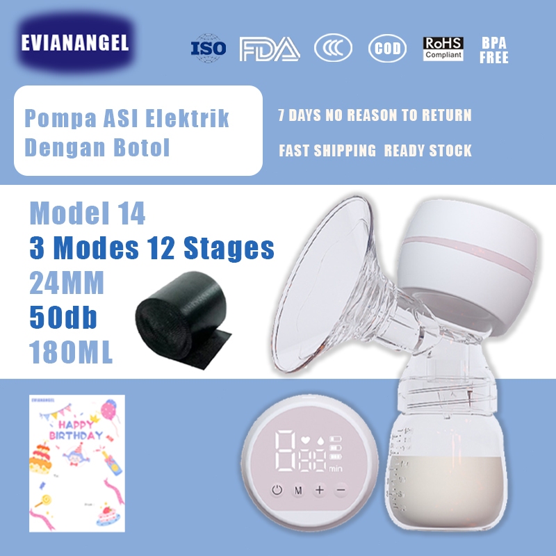 Jual EVIANANGEL Pompa Asi Electric Portable Tanpa Rasa Sakit Painless Rechargeable Single ...