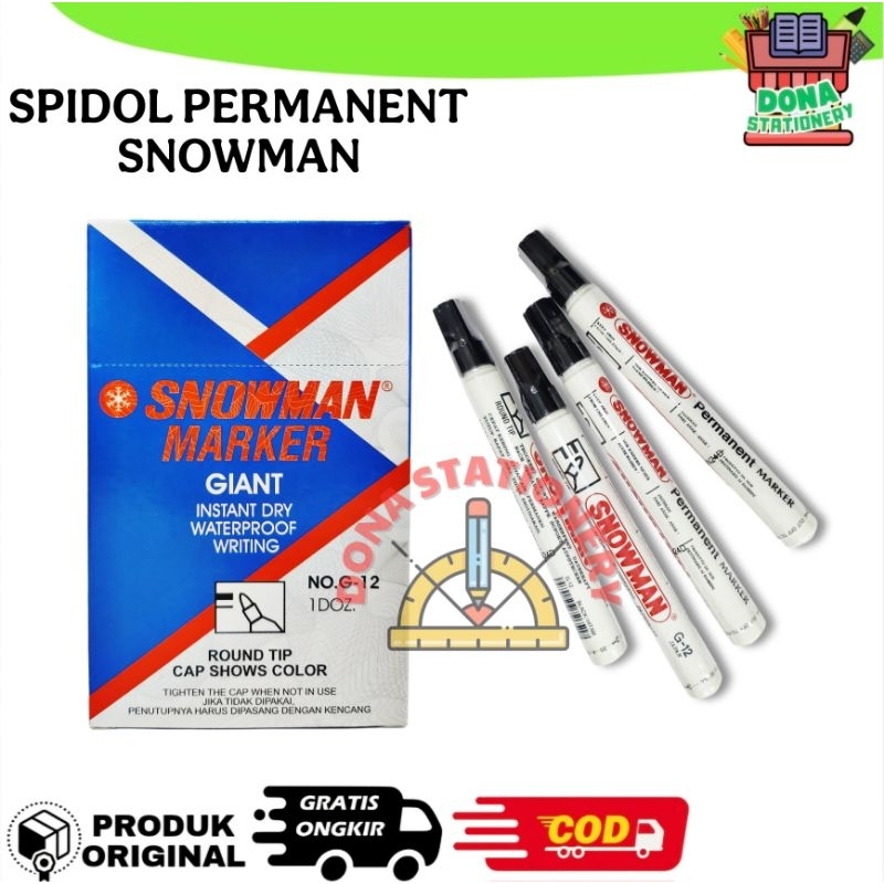 Jual SPIDOL SNOWMAN PERMANENT MAKER | SPIDOL SNOWMAN MURAH | Shopee ...